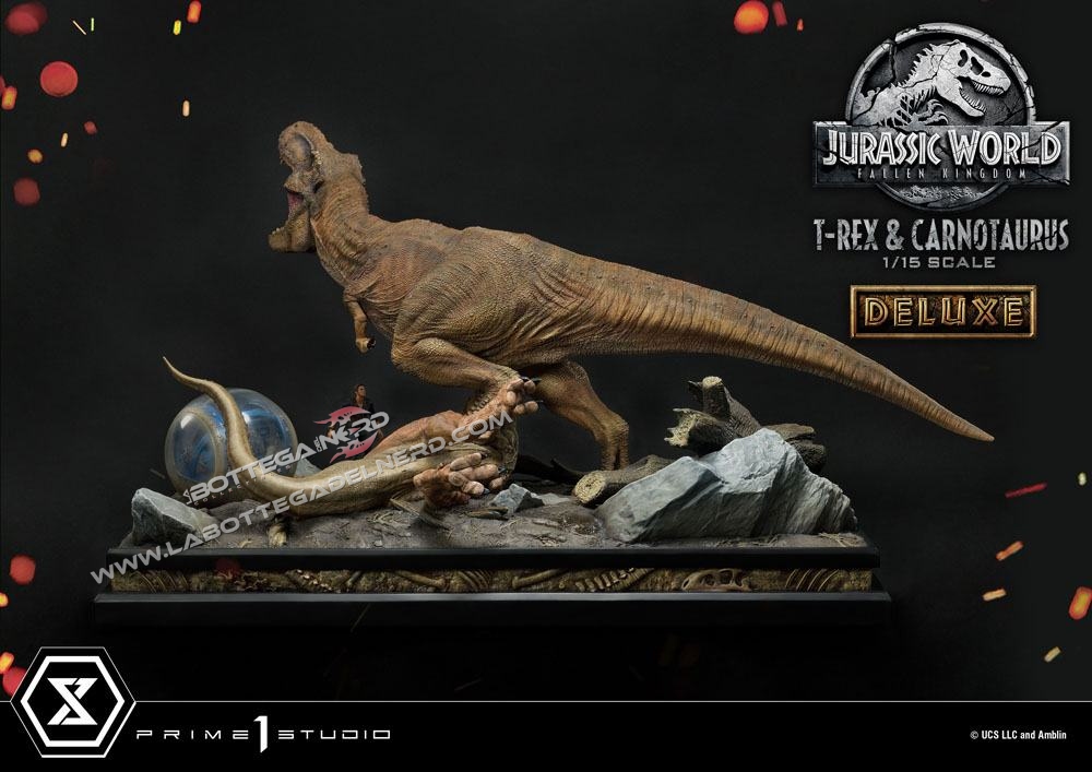 Jurassic World Fallen Kingdom Statue T Rex And Carnotaurus Deluxe 90cm